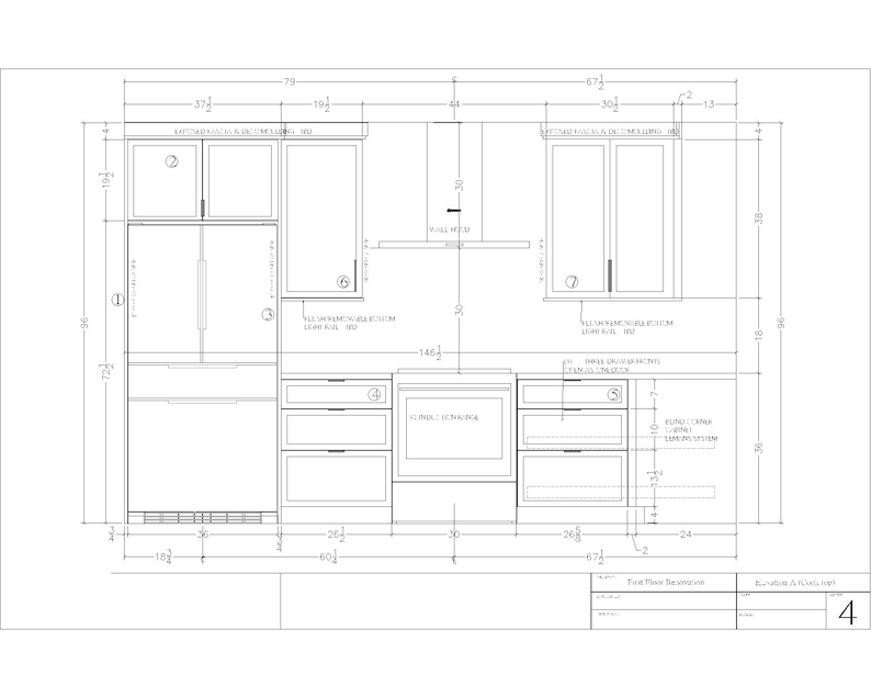 DWG Autocad 2D Kitchen Design, Kitchen Cabinetry Elevations - Etsy