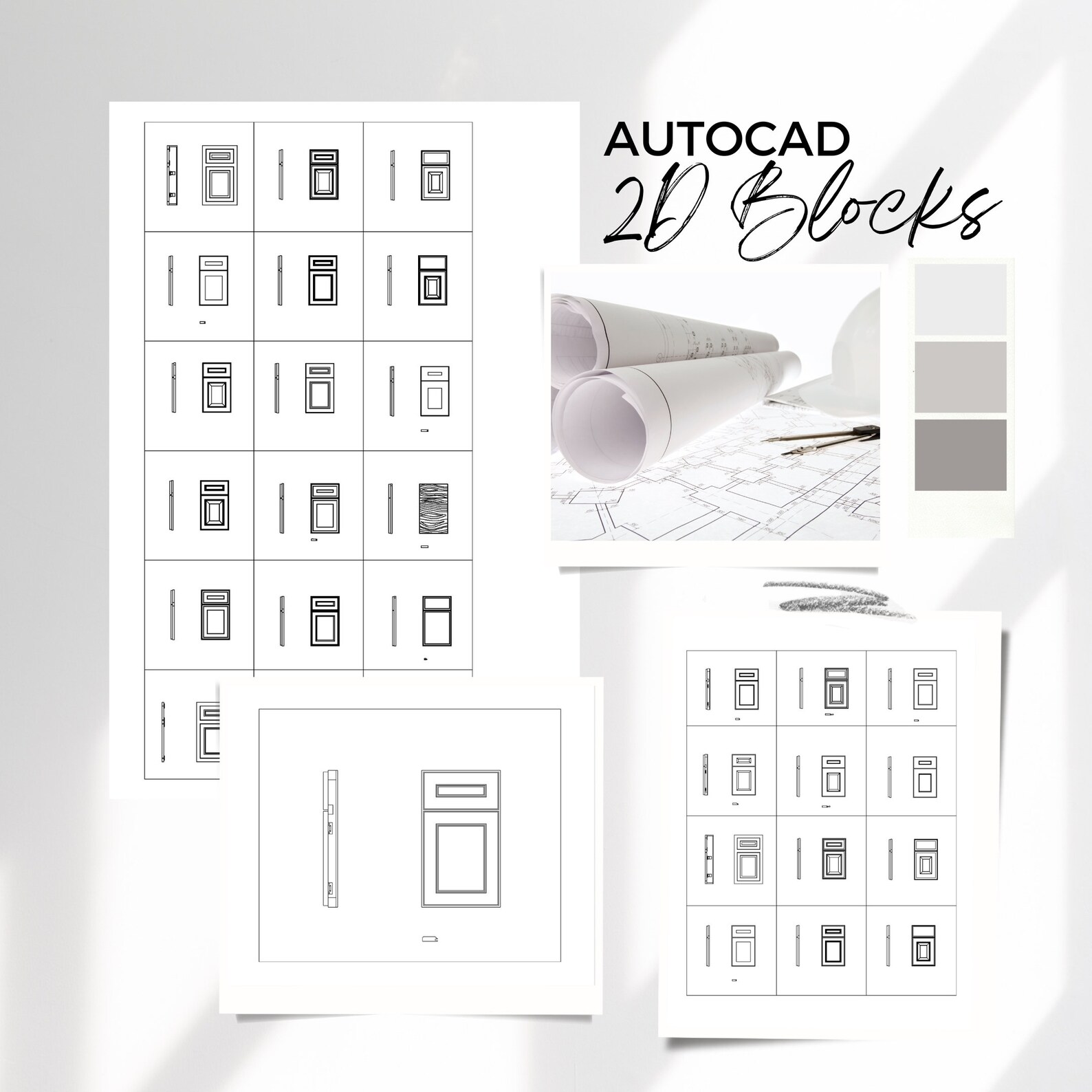 Autocad Cabinet Door Profile Drawings 2D DWG Blocks for - Etsy