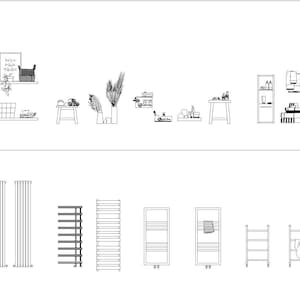 DWG Autocad 2D Bathroom Fixtures Drawings Complete Set of - Etsy