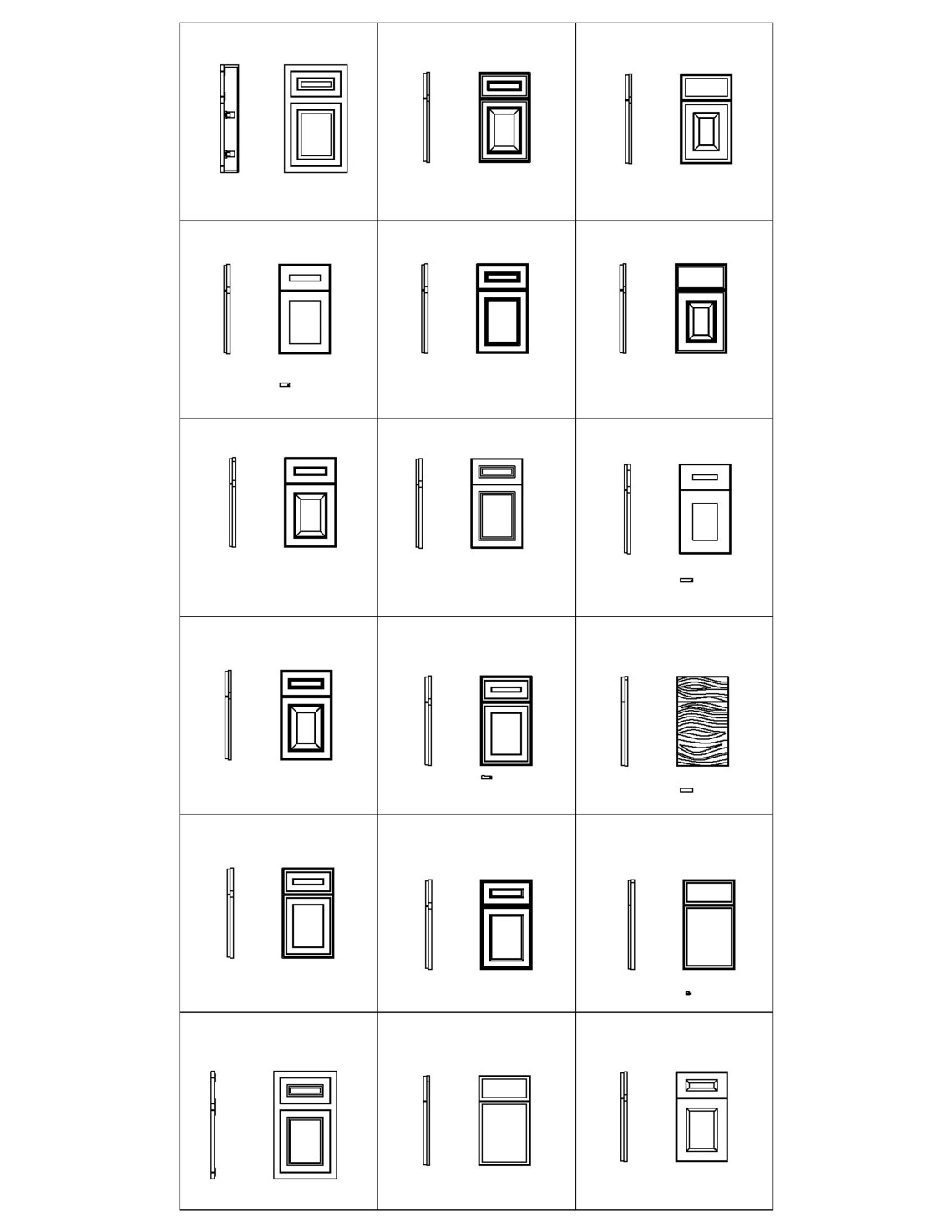 Autocad Cabinet Door Profile Drawings 2D DWG Blocks for - Etsy
