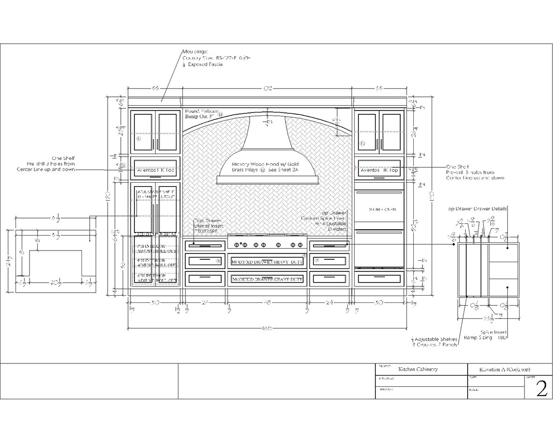 DWG Autocad 2D Kitchen Design, Kitchen Elevations, Cabinetry Details ...