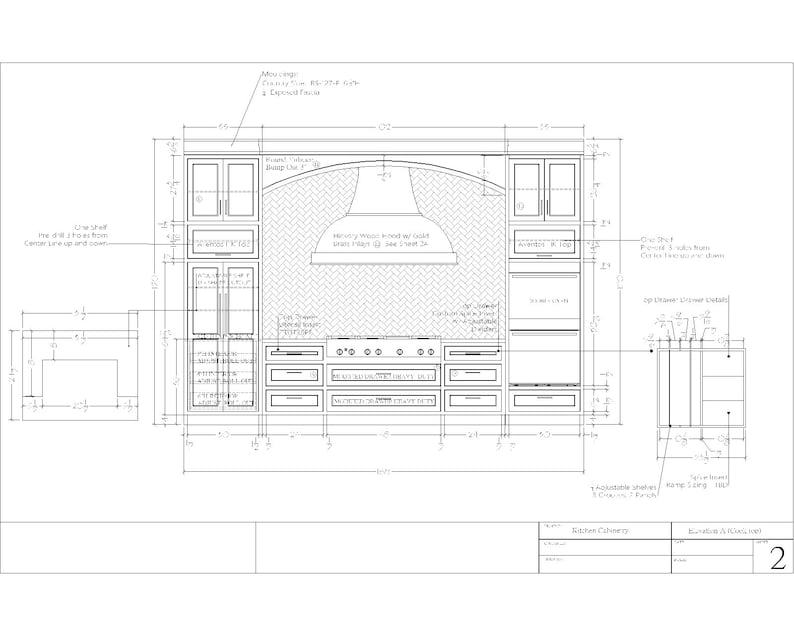DWG Autocad 2D Kitchen Design, Kitchen Elevations, Cabinetry Details ...