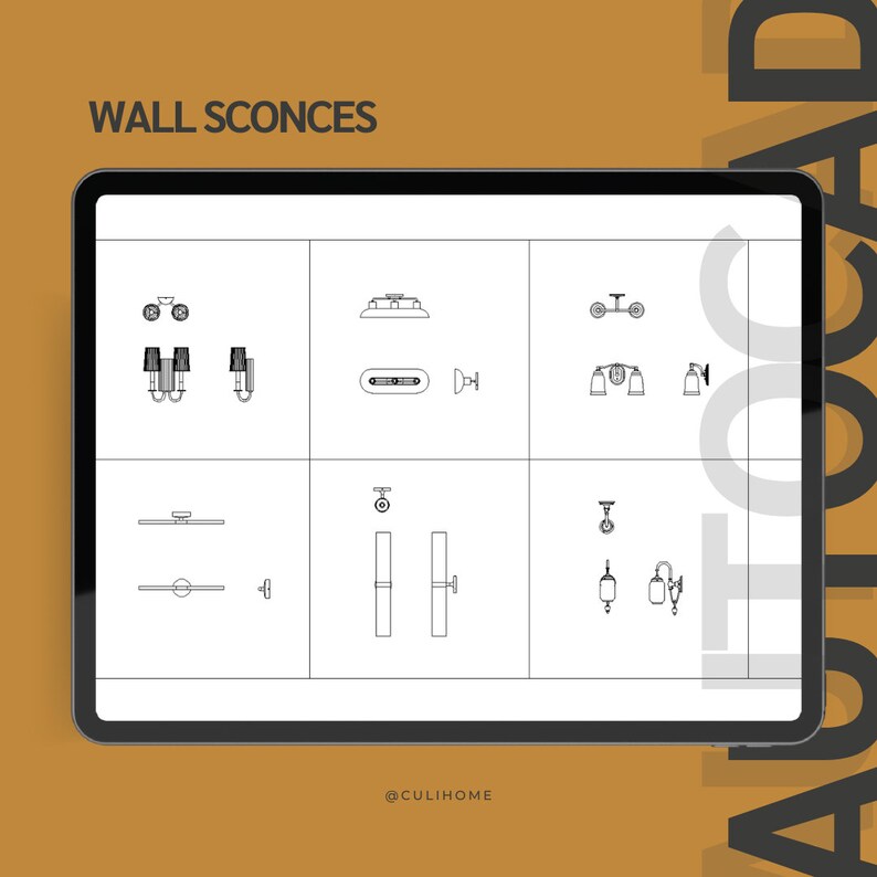 2D Autocad Blocks I Wall Light Fixtures I Interior Design - Etsy