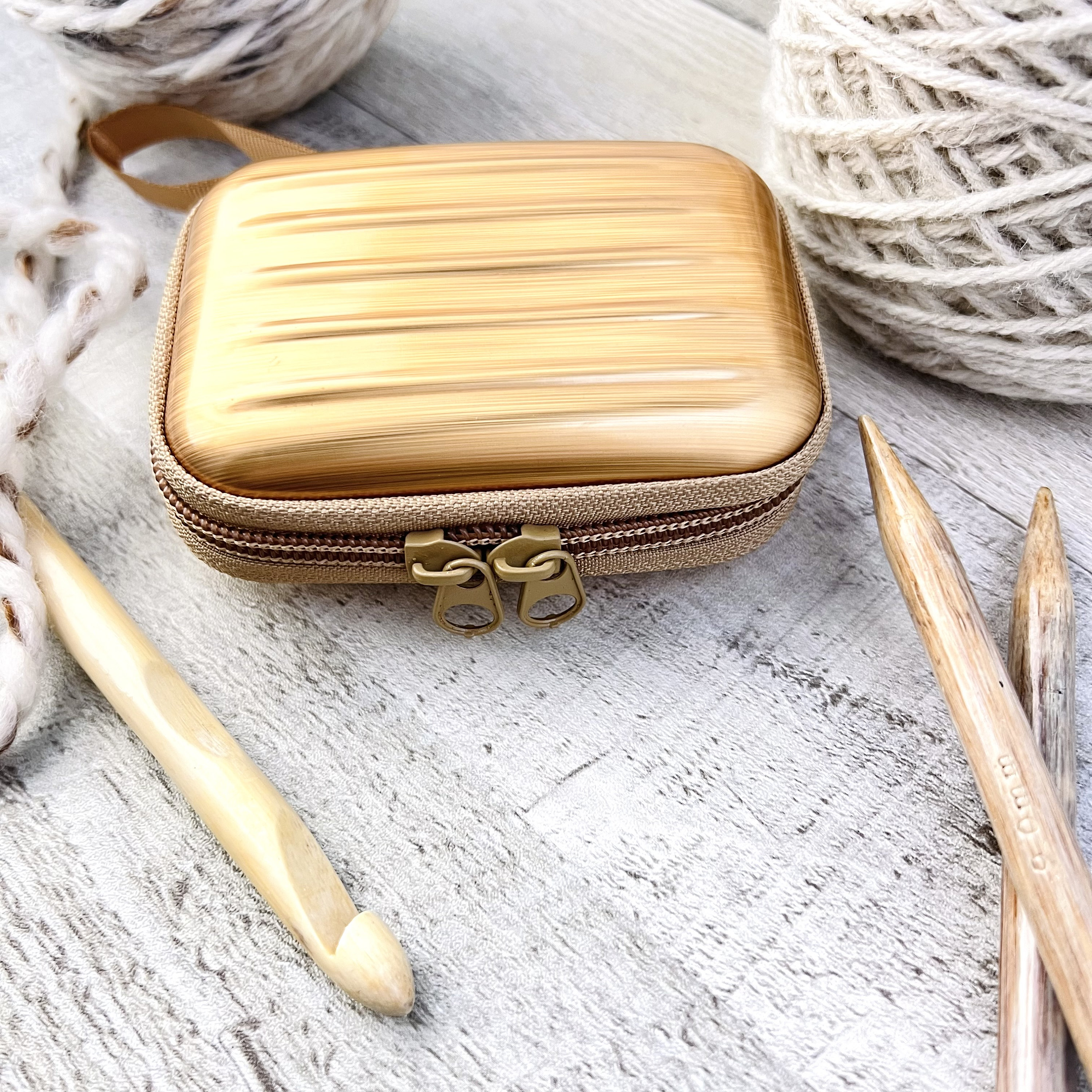 Zippered Notions Storage Case, Knitting & Crochet Wristlet Hard Case ...