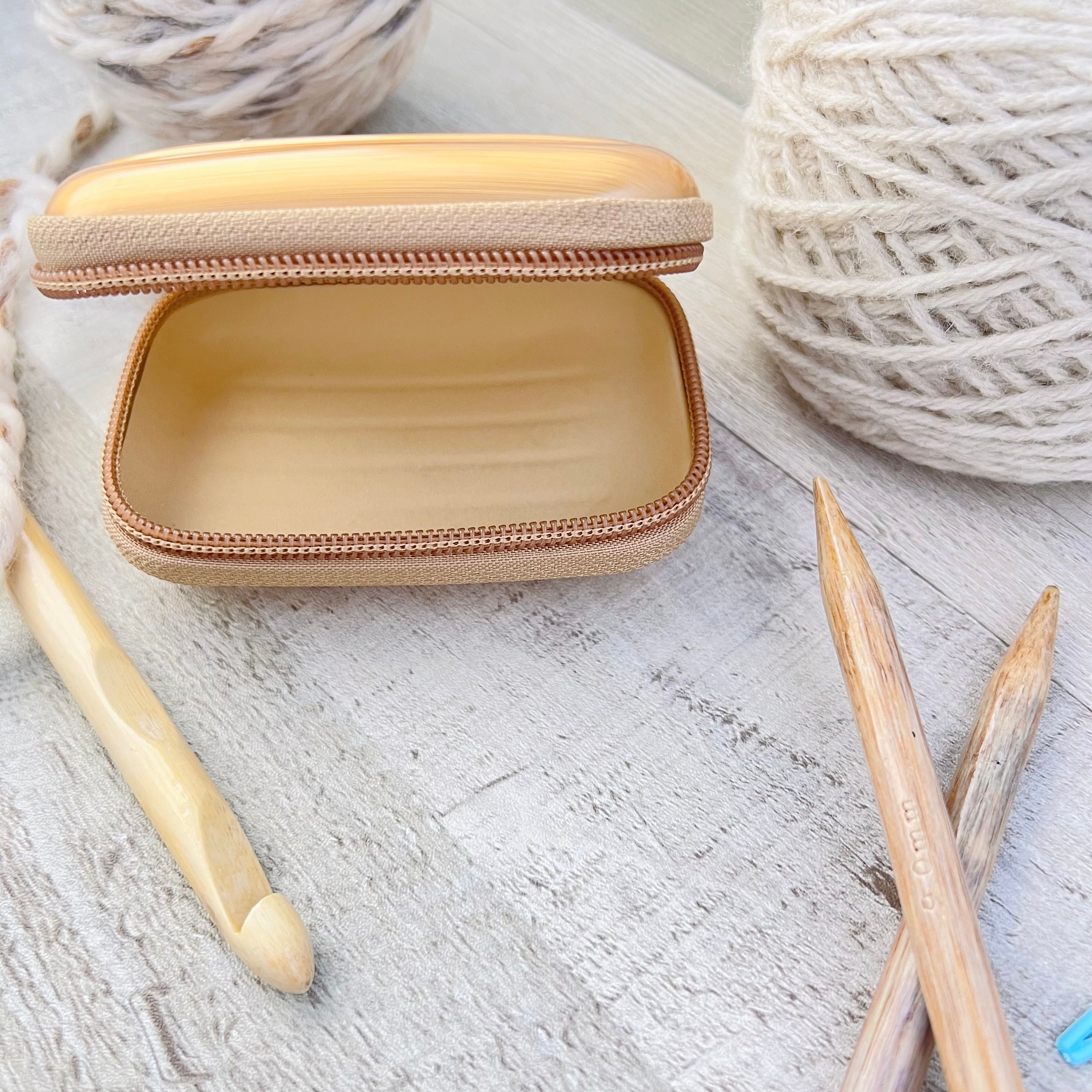 Zippered Notions Storage Case, Knitting & Crochet Wristlet Hard Case ...