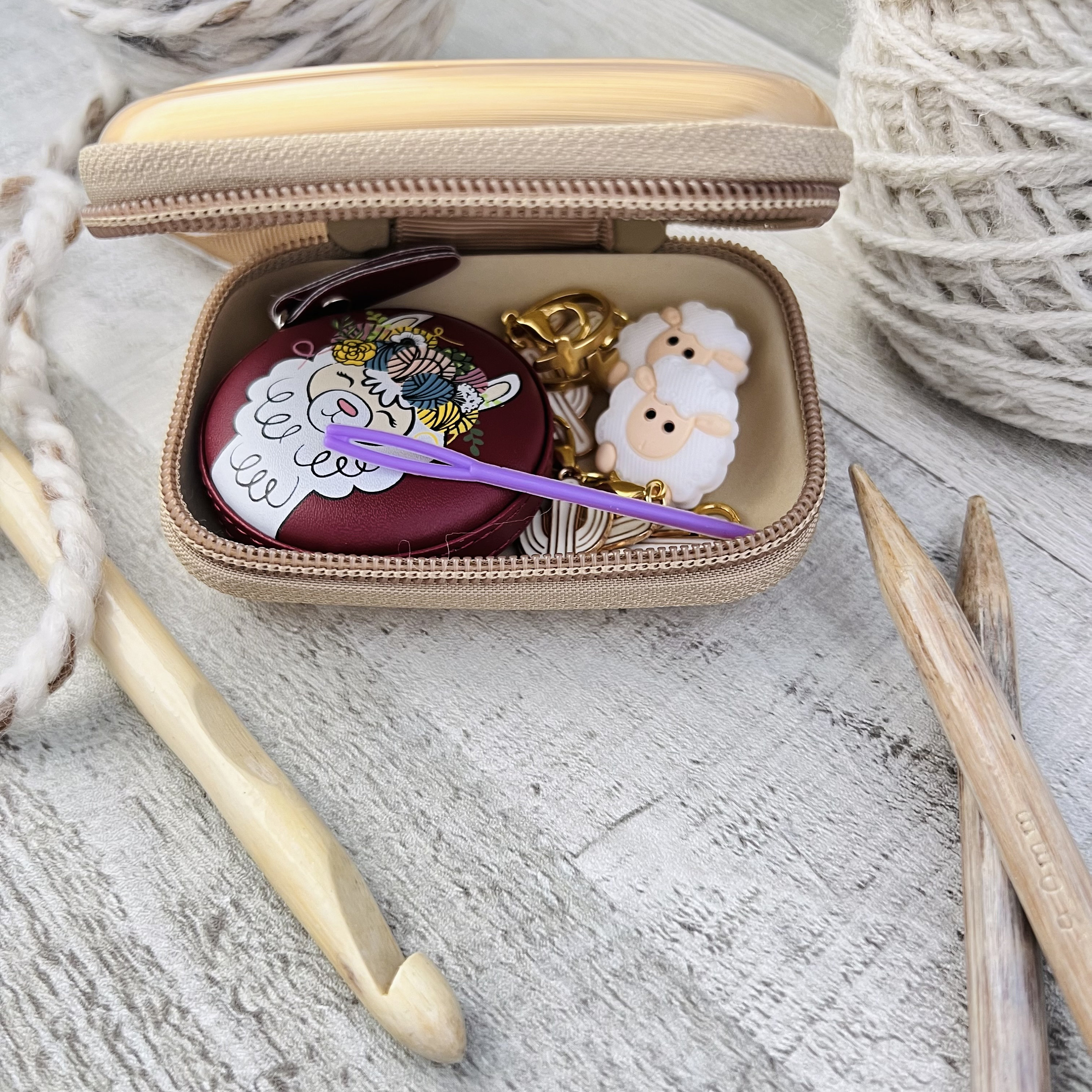 Zippered Notions Storage Case, Knitting & Crochet Wristlet Hard Case ...