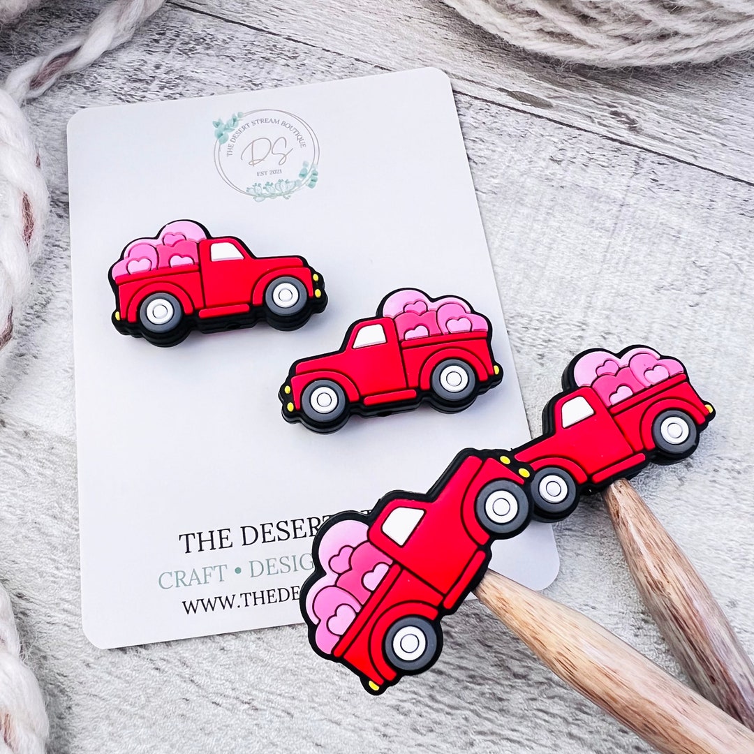 Heart Truck Stitch Stoppers, Knitting Needle Point Protectors, Knitting ...