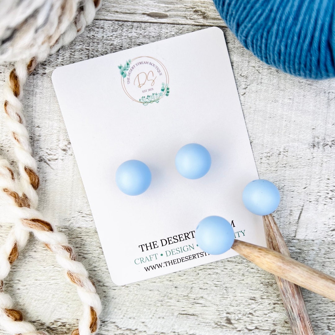 Periwinkle Stitch Stoppers, Knitting Needle Point Protectors, Knitting ...