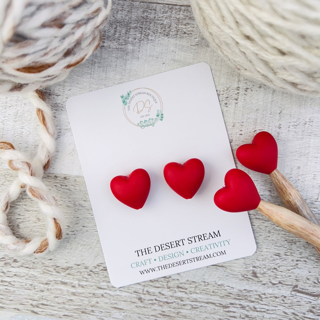 Heart Stitch Stoppers, Knitting Needle Point Protectors, Knitting ...