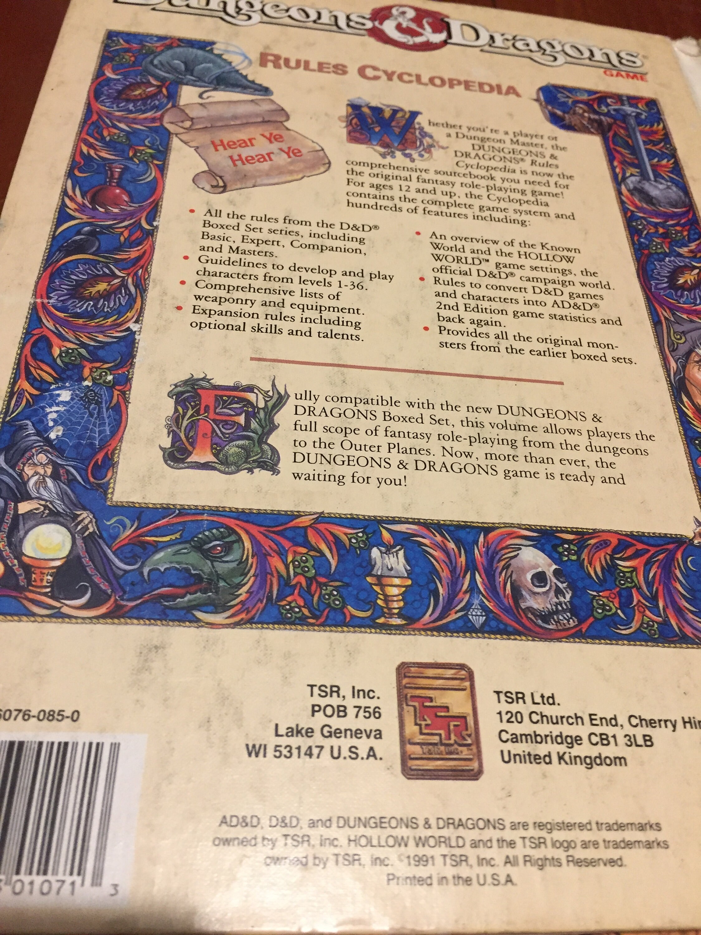 Rare Dungeons & Dragons Rules Cyclopedia Vintage 1991 | Etsy