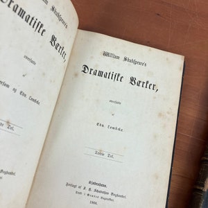 1866 GERMAN Shakespeare Books Dramatic Works, Antique Hardcover Books ...