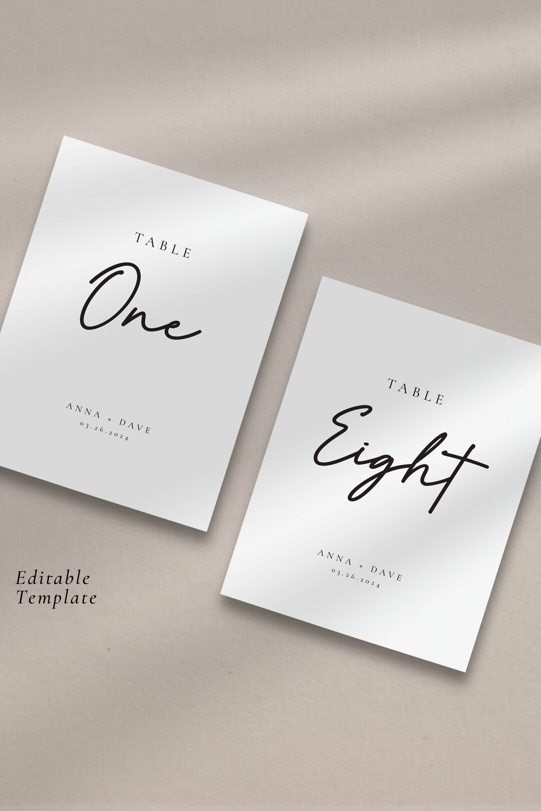 Printable Table Number Template, Monogram, Wedding Table Number ...