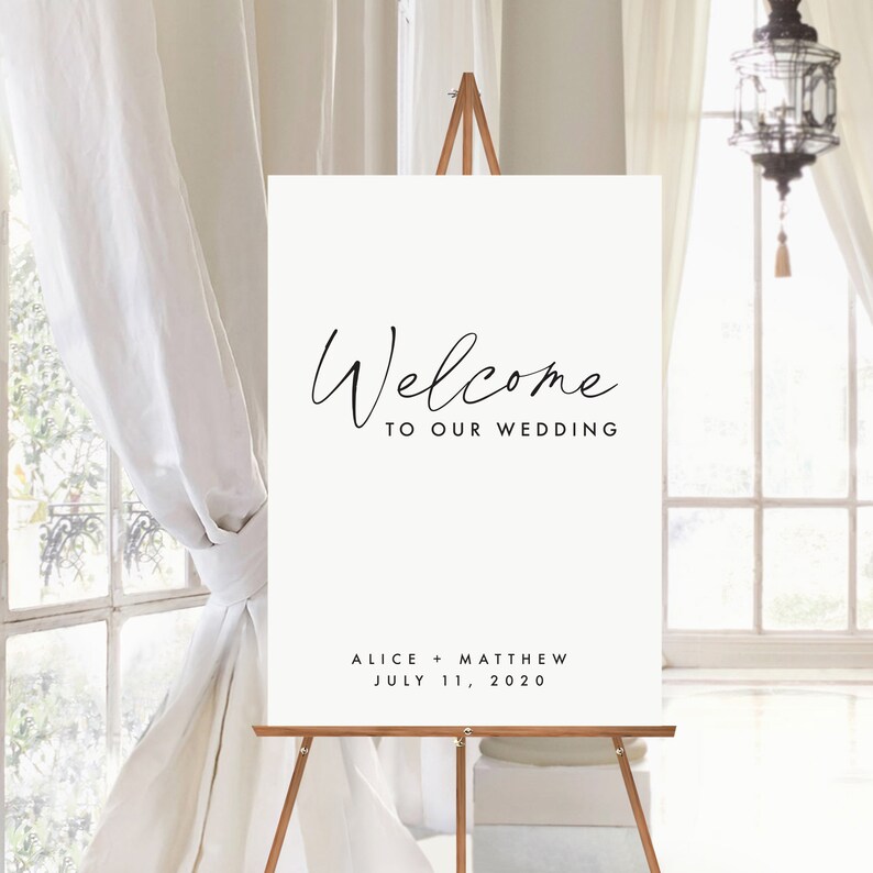Minimalist Wedding Welcome Sign. Simple Welcome Wedding Sign. | Etsy