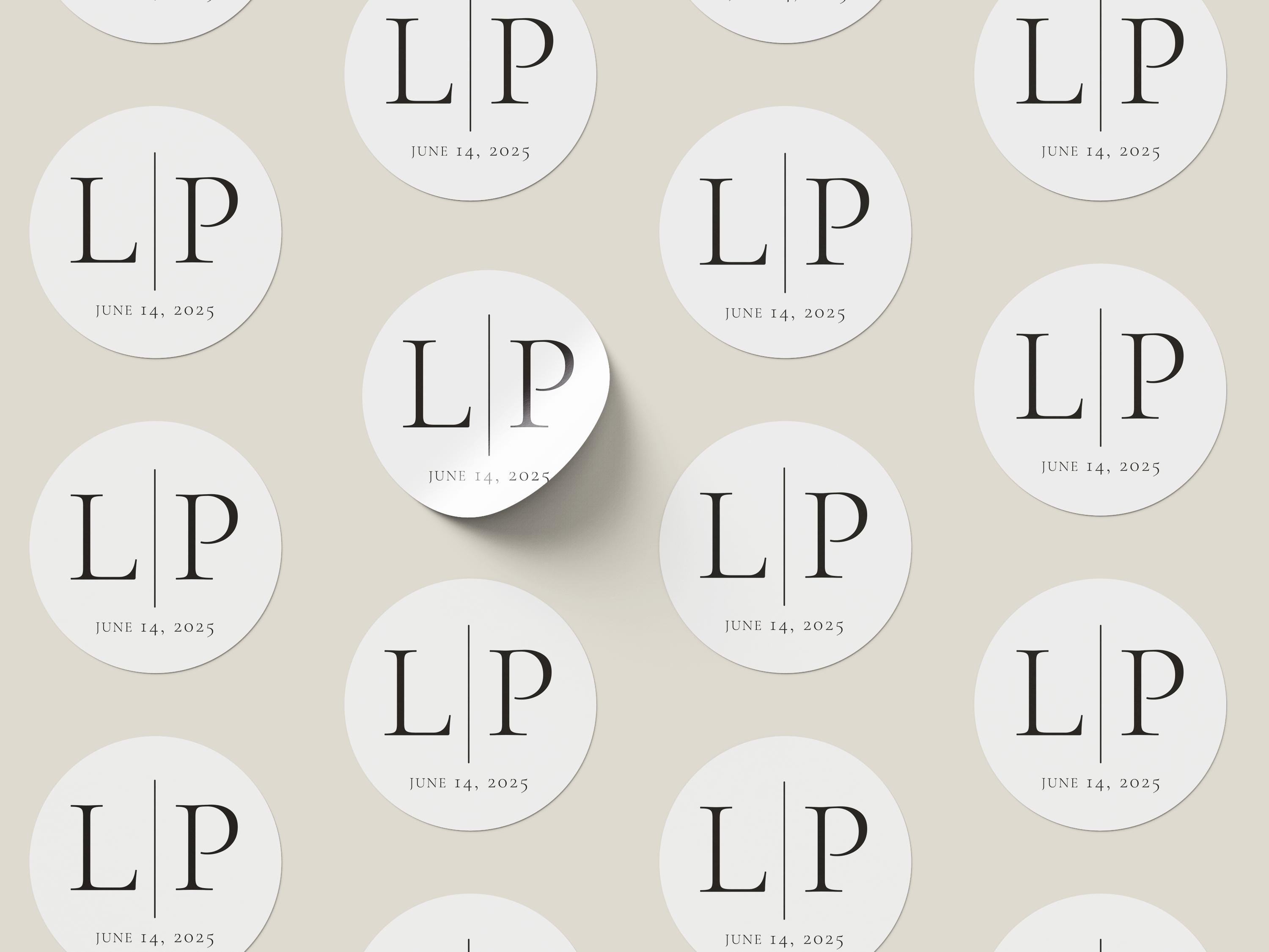 Custom Monogram Wedding Favor Sticker, Personalized Sticker Label ...