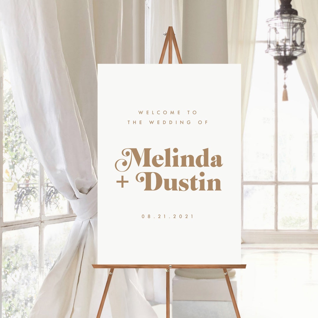 Neutral Boho Wedding Welcome Sign. Simple Wedding Welcome - Etsy