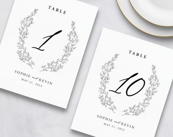 Printed Modern Table Numbers Simple Table Number Cards | Etsy