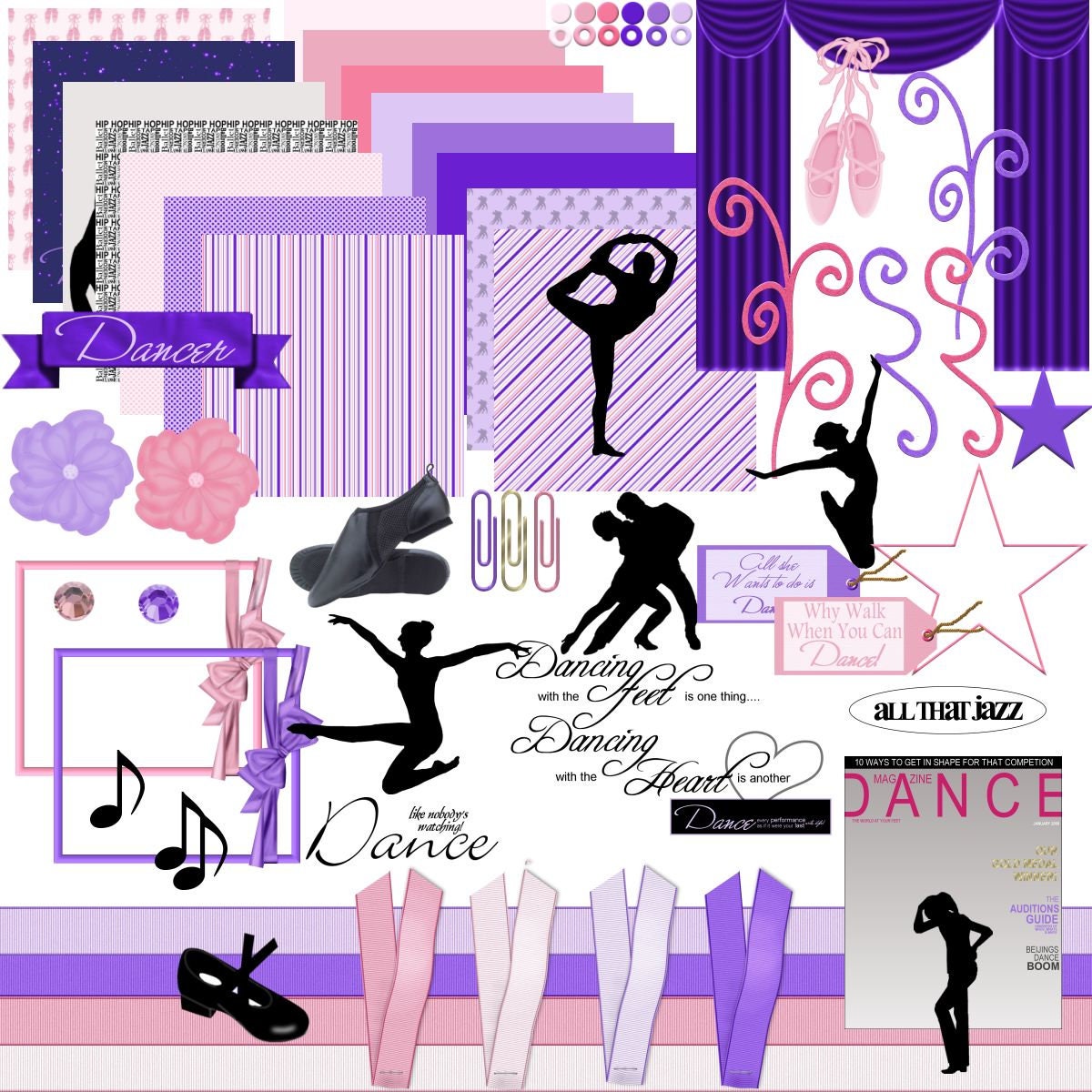 Dance Digital Scrapbook Kit - Etsy
