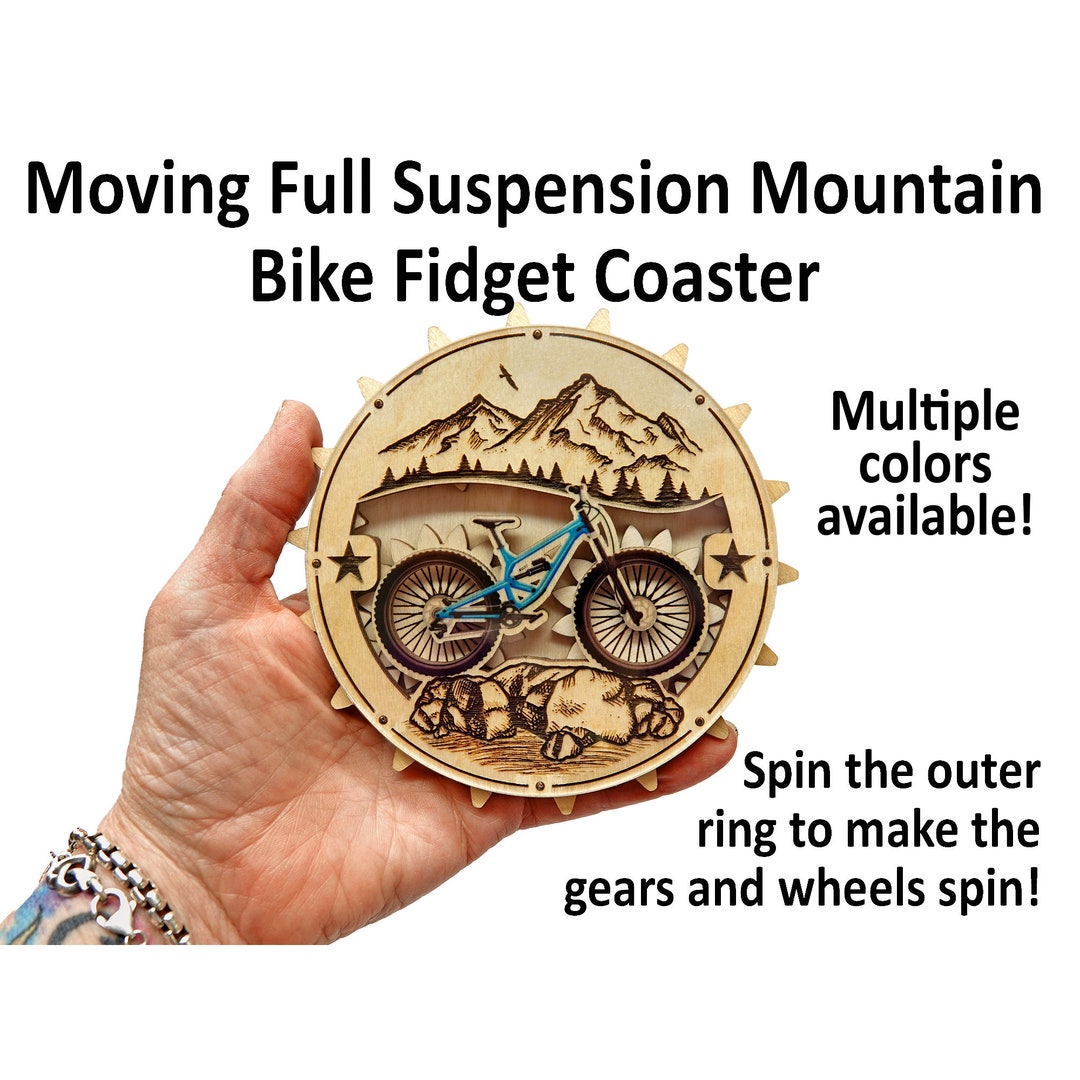 Kinetic Full Suspension Mountain Bike Fidget Drink Coaster / Mountain ...