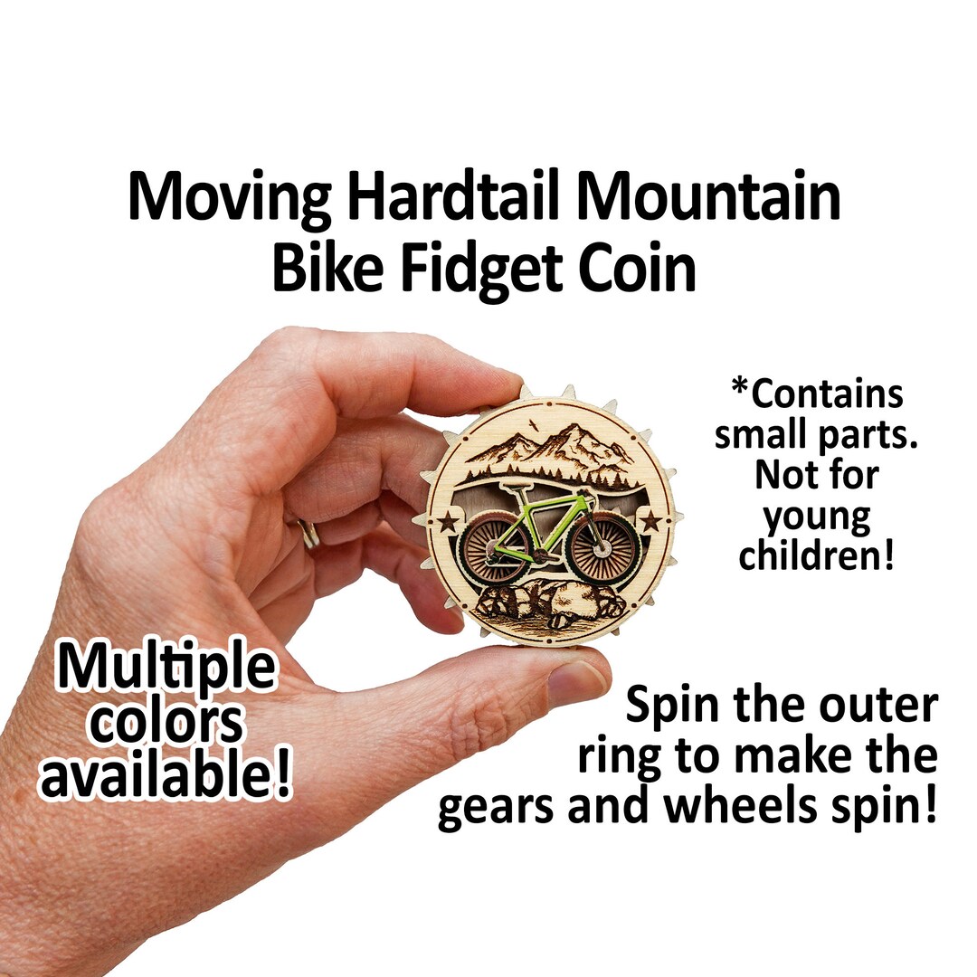 Miniature Moving Hardtail Mountain Bike Bicycle Fidget Coin / Biker ...