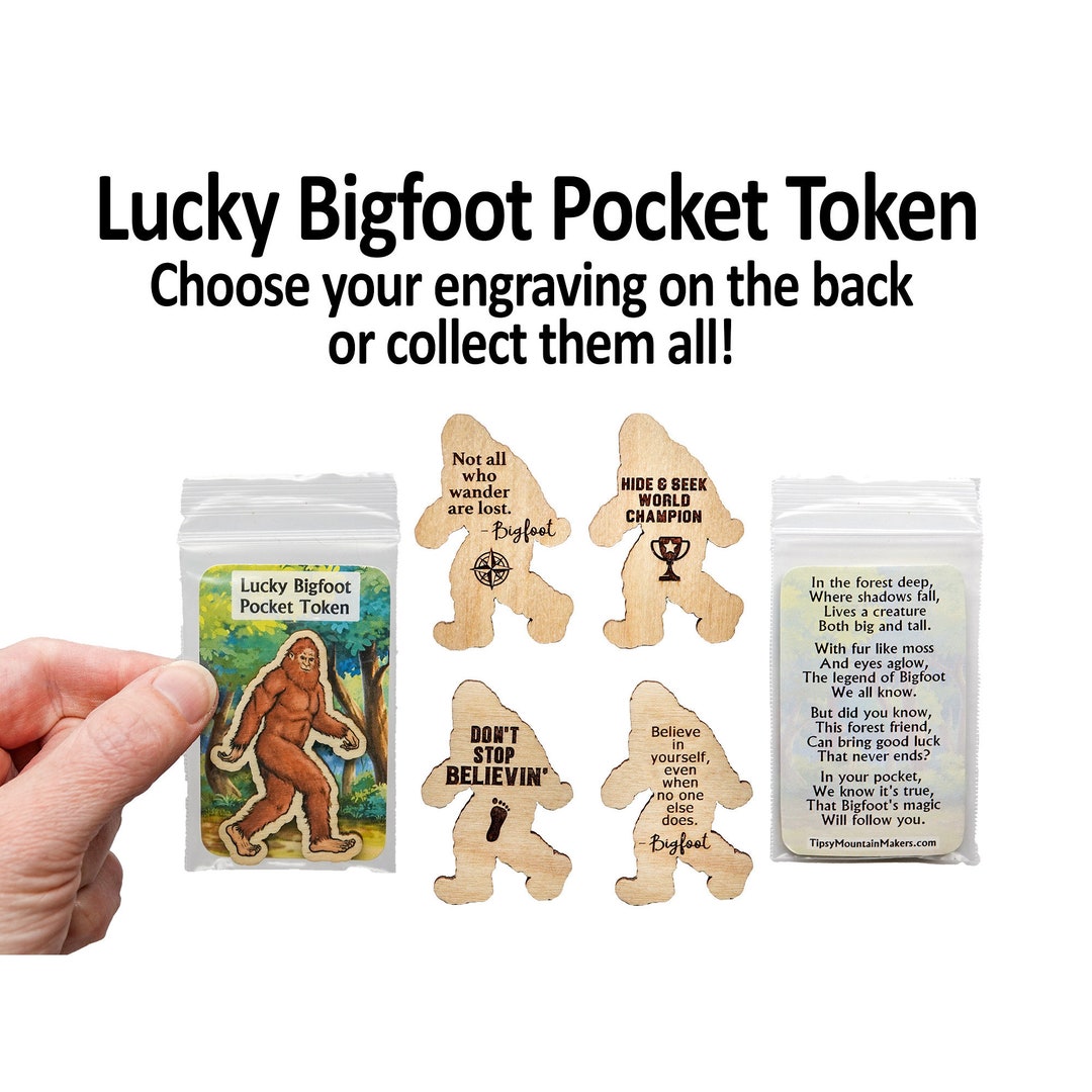 Lucky Bigfoot Pocket Token Sasquatch Token Lucky Charm Pocket Hug ...