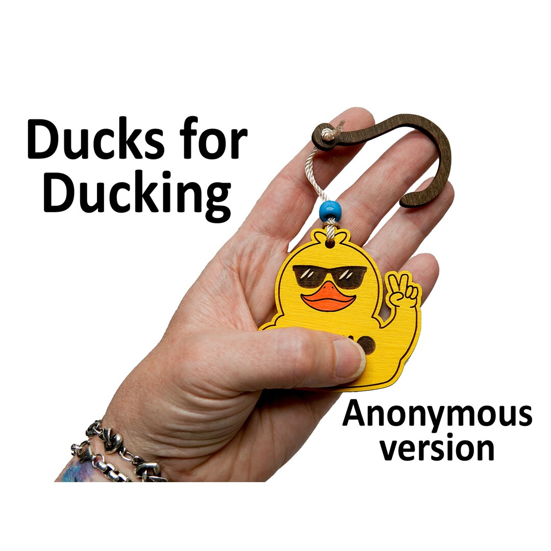 50 & 100 Pack ANONYMOUS You've Been Ducked Duck Tags Mirror Charm ...