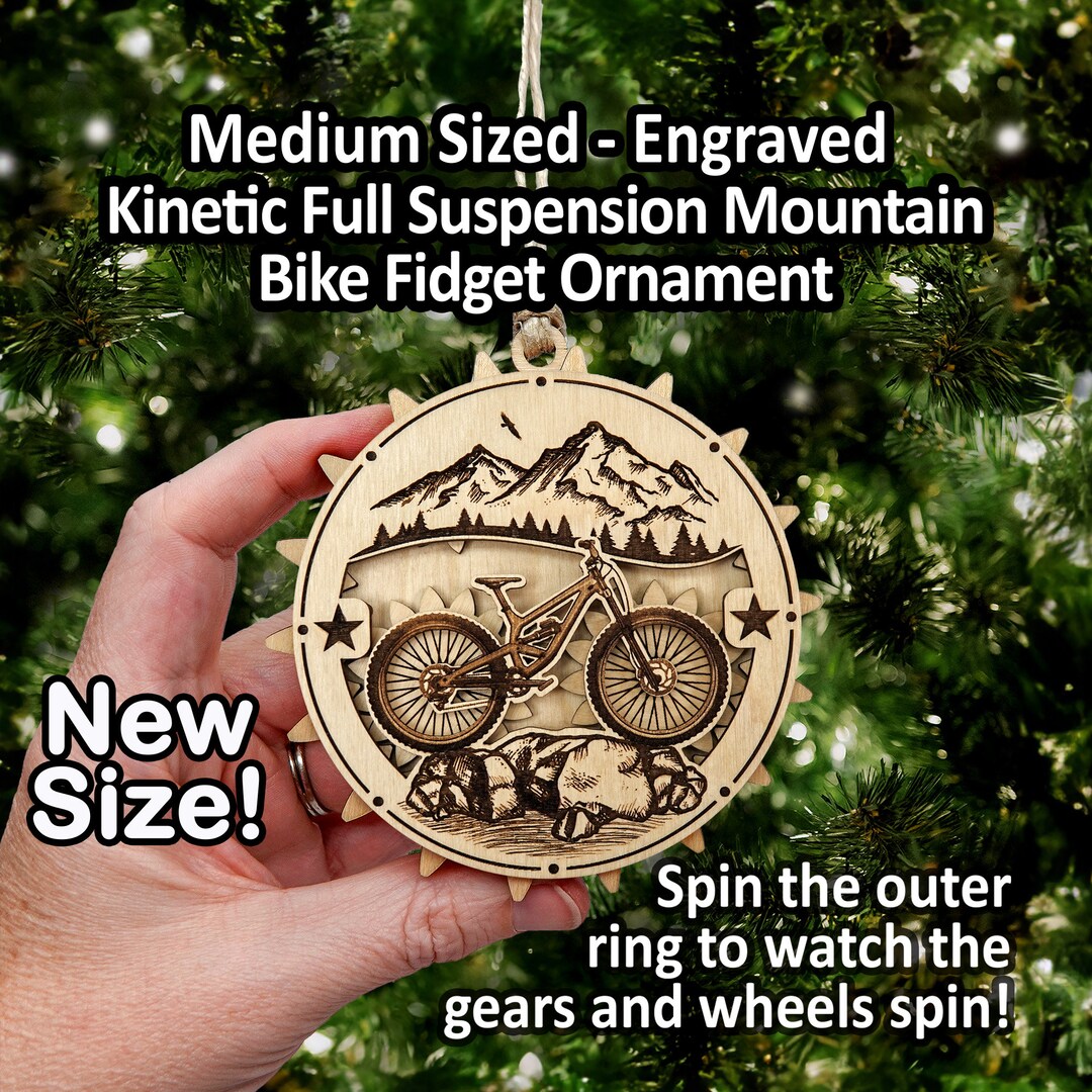 Medium Engraved Kinetic Full Suspension Mountain Bike/bicycle Fidget ...