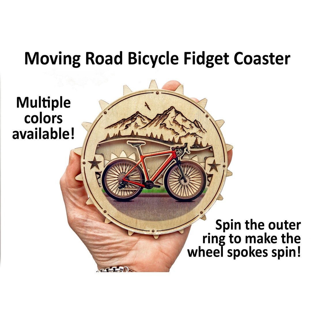 Moving Road Bike/bicycle Fidget Drink Coaster / Touring Biking/cyclist ...