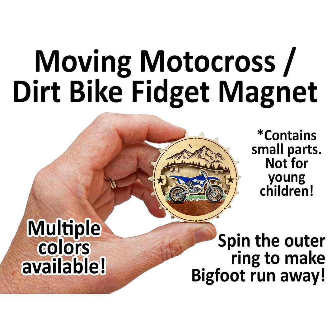 Small Moving Motocross / Dirt Bike Fidget Magnet / Miniature Motorcycle ...