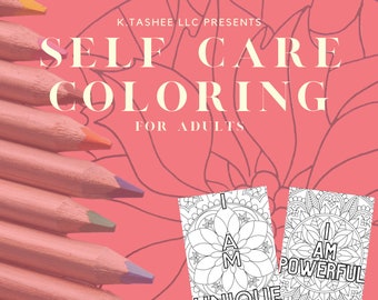 Printable Mandala Affirmations Coloring Pages Bundle, Adult Coloring ...