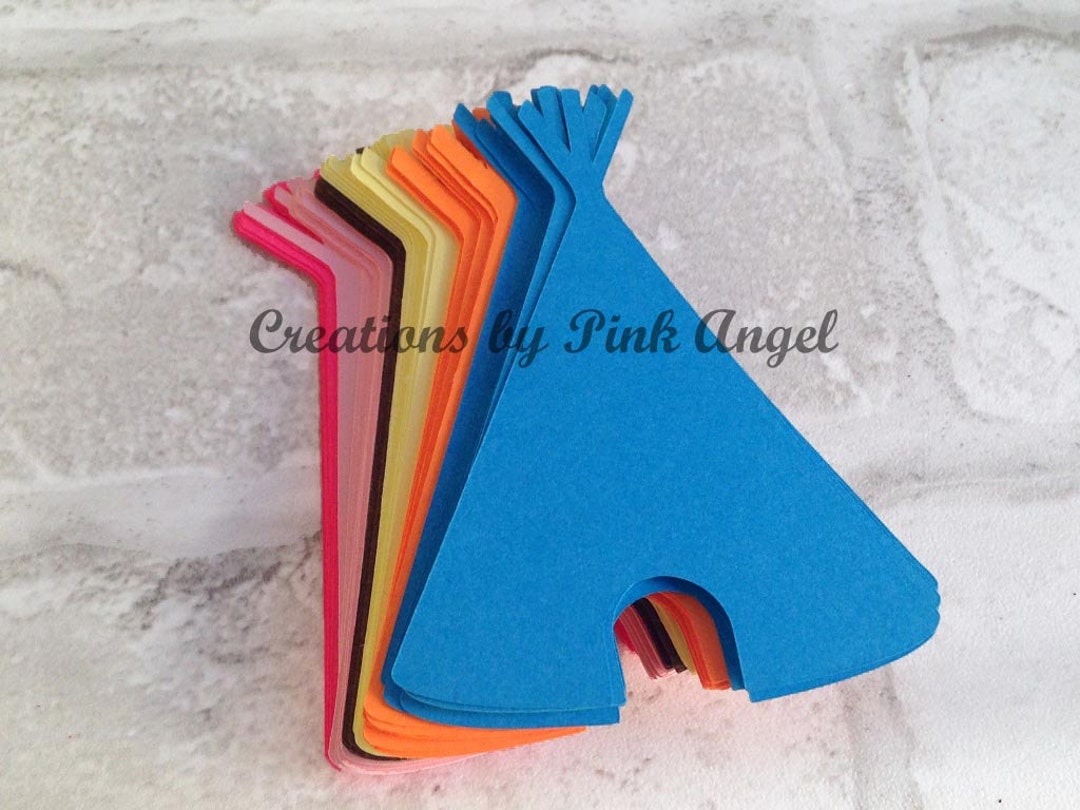 12PCS Teepee Paper Cardstock Cutouts, Tee Pee Tent Embellishments for ...