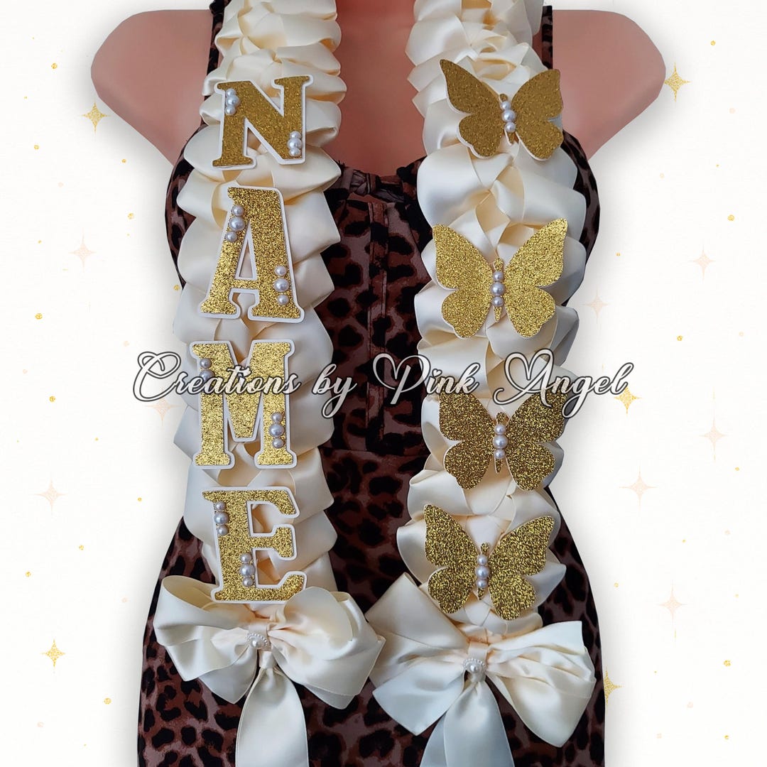 Custom Graduation Lei 2026, Personalized Coquette Double Braided Ribbon ...