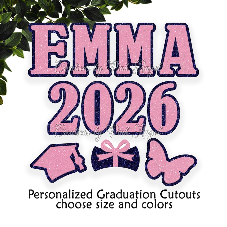 Graduation Letter Cutouts Class of 2026, Glitter Double Layer Text ...
