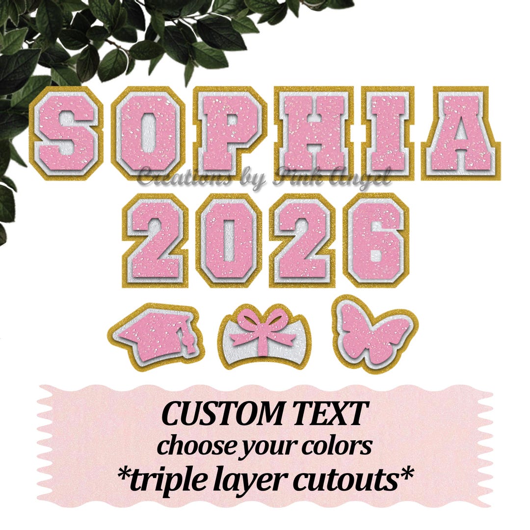 Triple Layer Graduation Lei Letter Cutouts, Class of 2026 Personalized ...