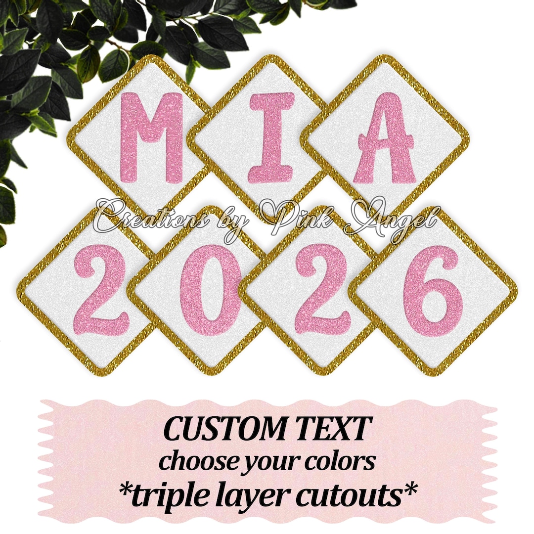 Graduation Lei Letter Cutouts, Triple Layer Diamond Shape Text Cutouts ...
