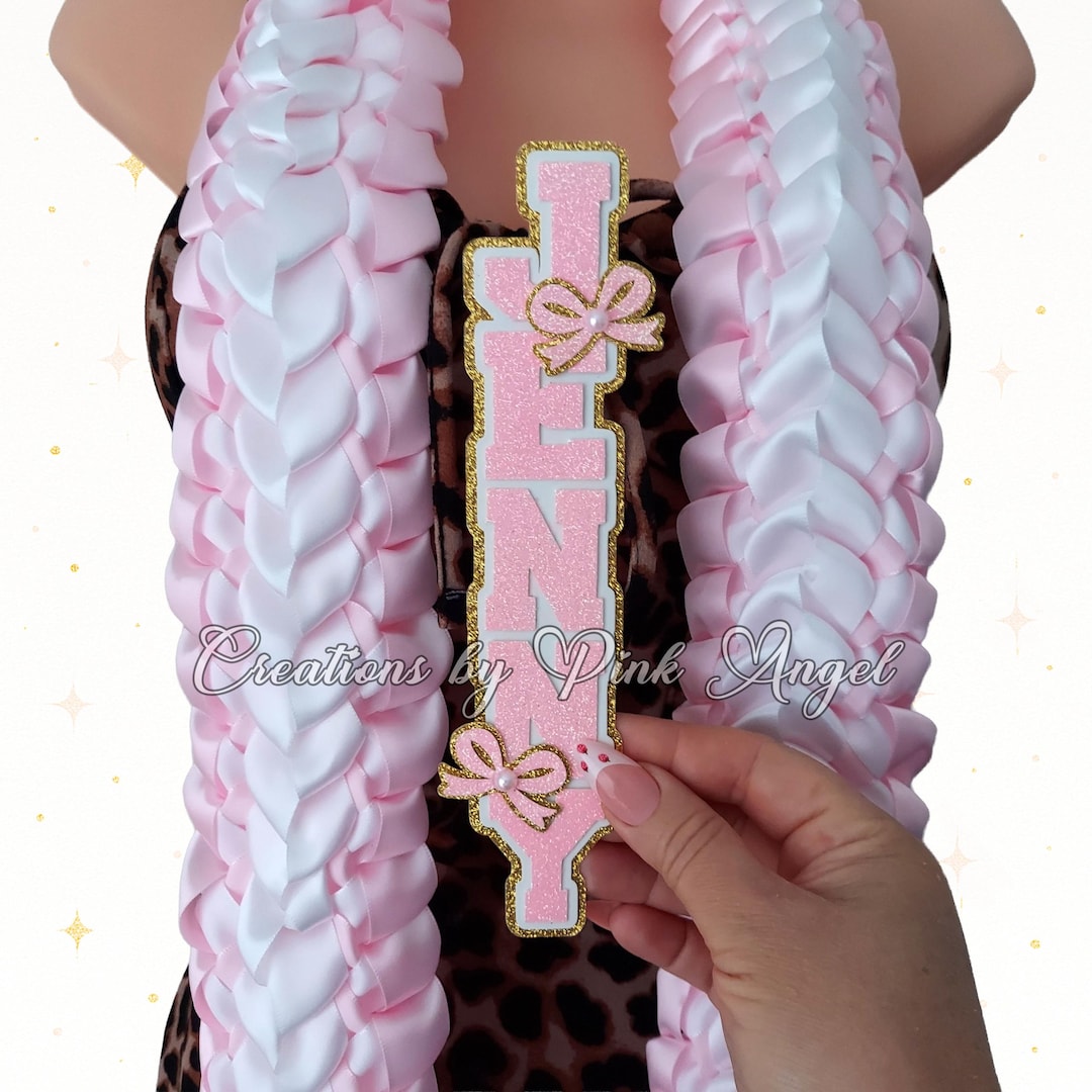 Graduation Lei Name Cutout, 5-letter Name Personalized Cutout With Bows ...
