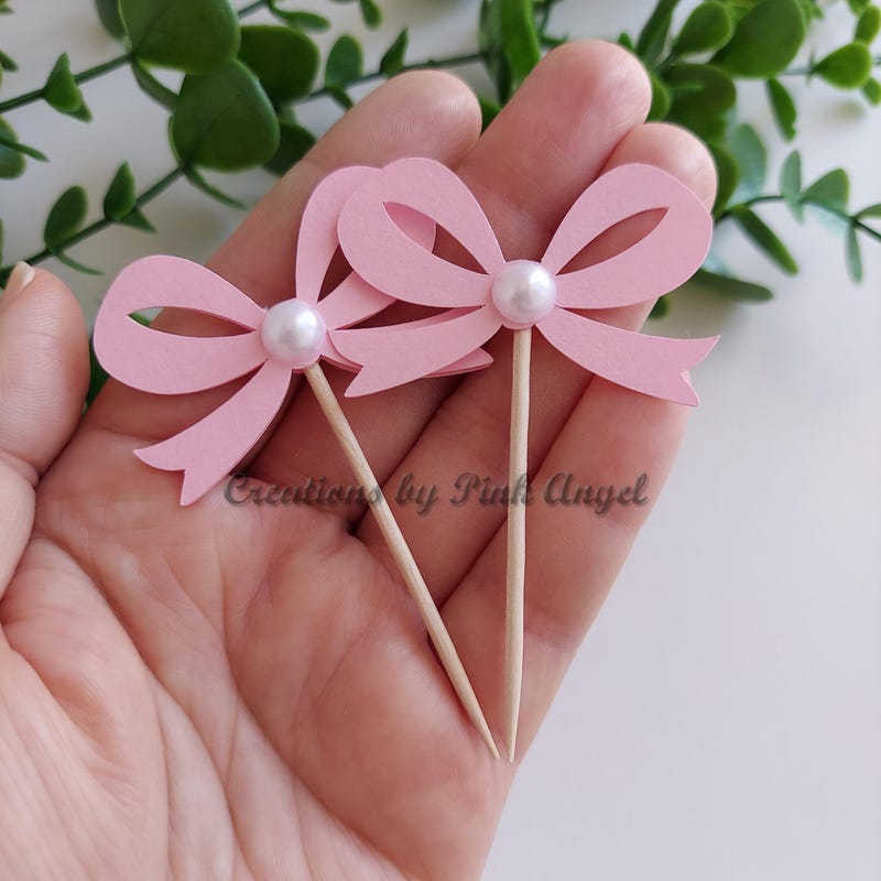 Bow Cupcake Toppers - Etsy