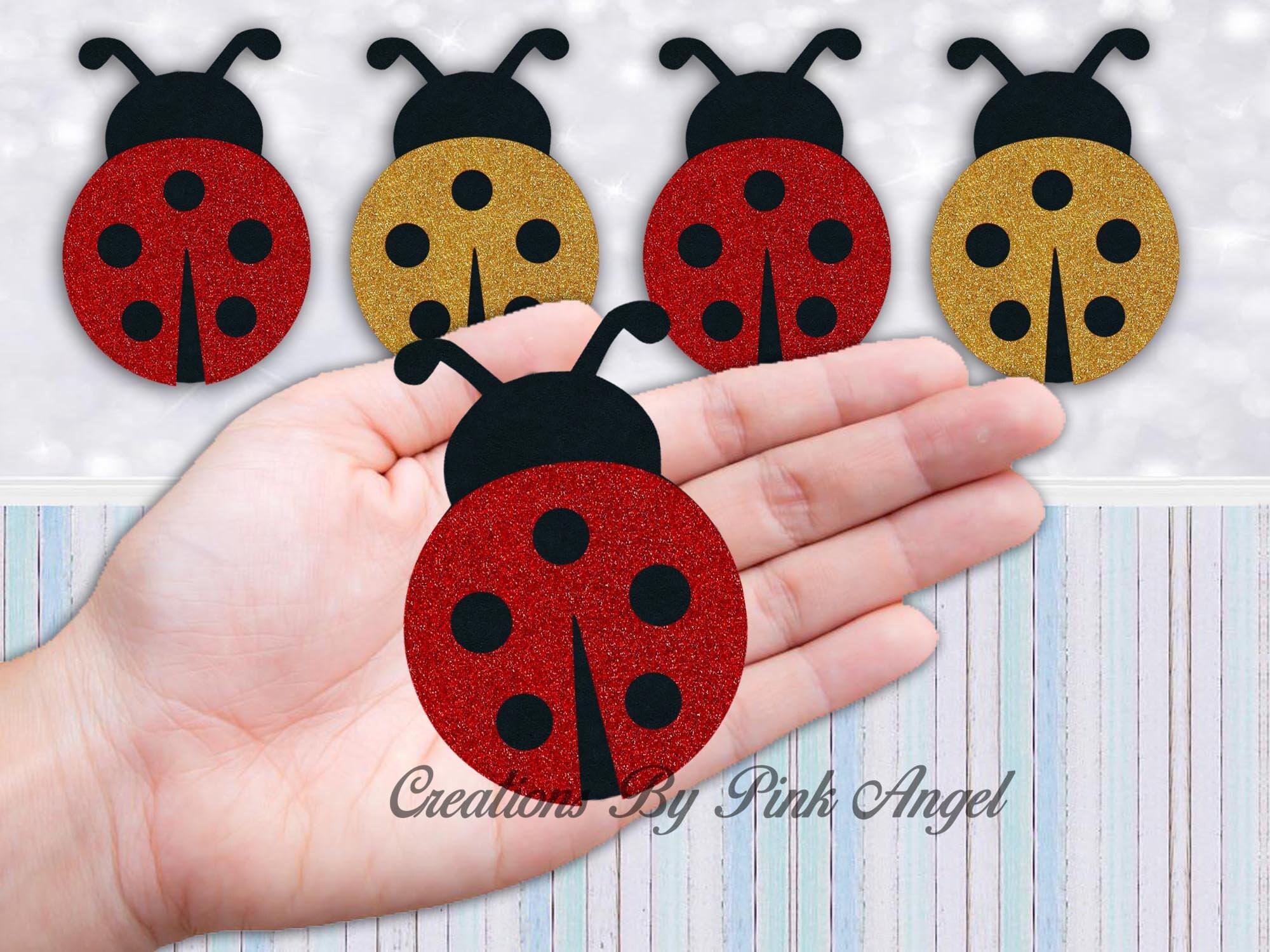 12PCS Glitter Ladybug Cutouts Ladybug Die Cuts Ladybug | Etsy
