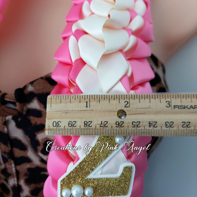 Graduation Lei 2026, Double Braided Ribbon Lei With Bear Pearl Bows and ...
