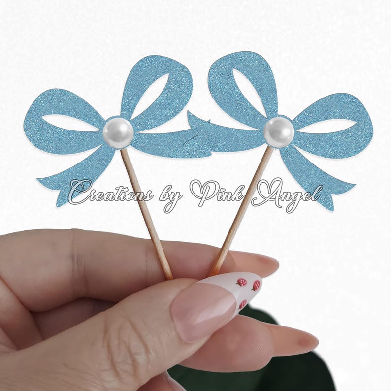 Coquette Bow Cupcake Toppers Set of 10, Baby Shower, Bridal Shower ...