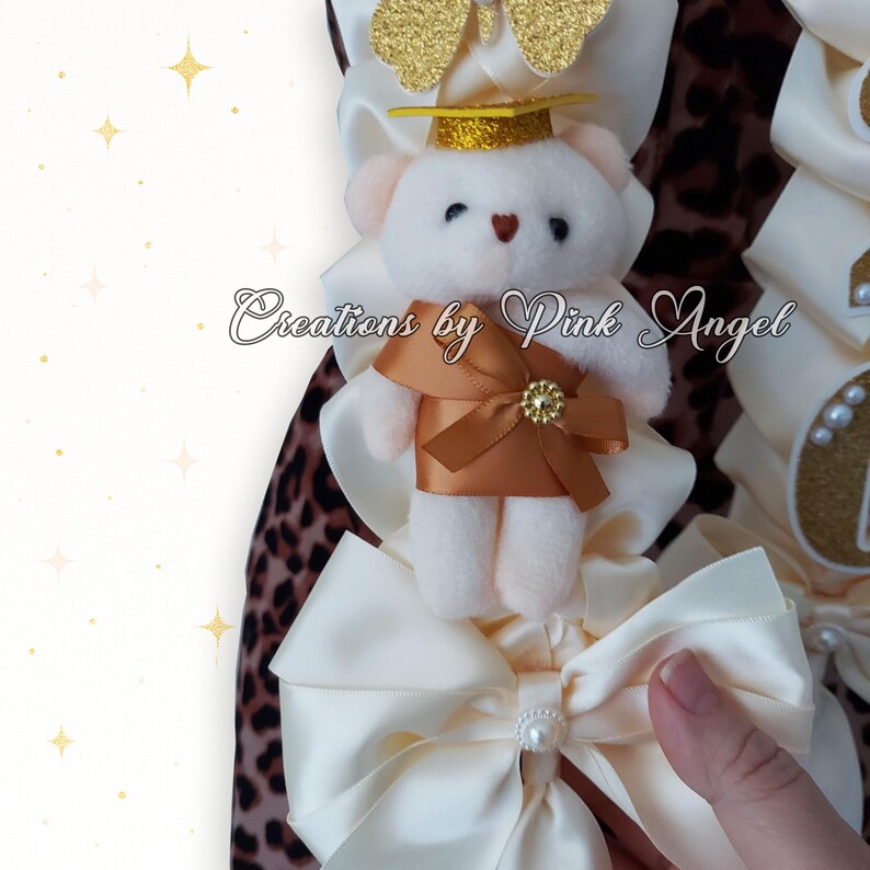 Graduation Lei Class of 2026, Satin Ribbon Lei With Bear, Bows and ...