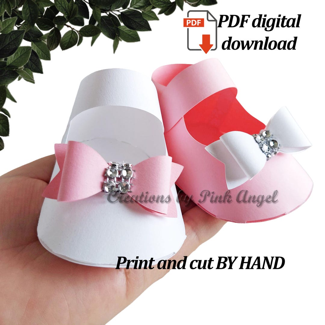 Baby Shoe Template Baby Shower, CUT by HAND PDF Digital Download - Etsy