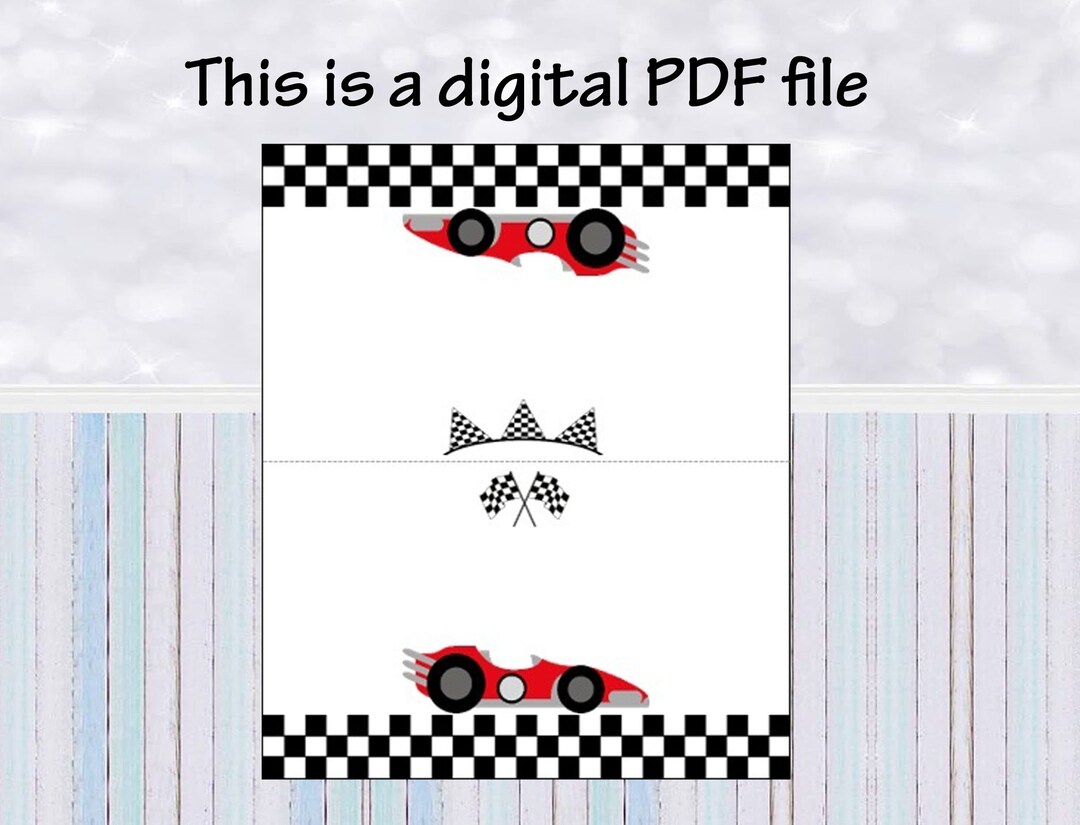 Red Race Car Place Cards Food Labels Food Tents PDF DIGITAL - Etsy
