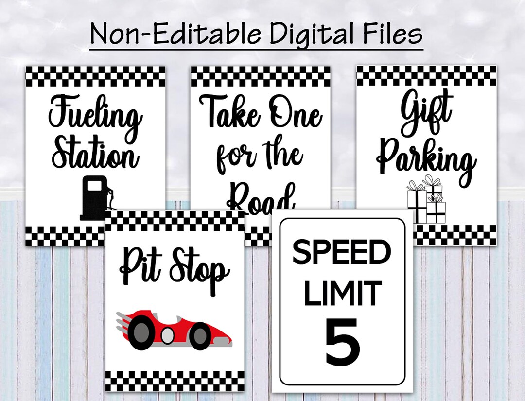 Speed Limit 5 Race Car Birthday, Pit Stop, Fueling Station PDF DIGITAL ...