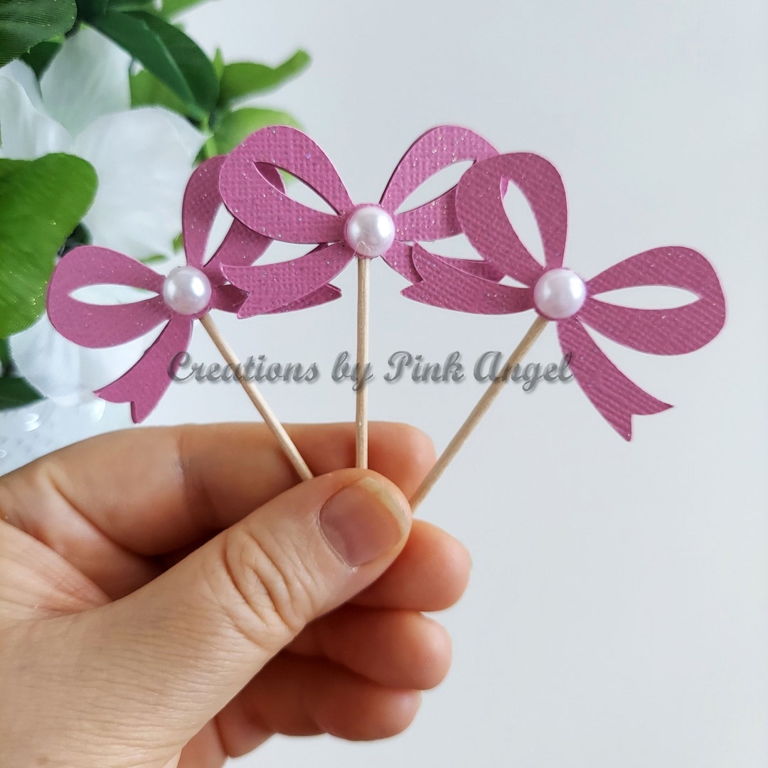 Bow Cupcake Toppers for She's Tying the Knot Bachelorette Party or ...