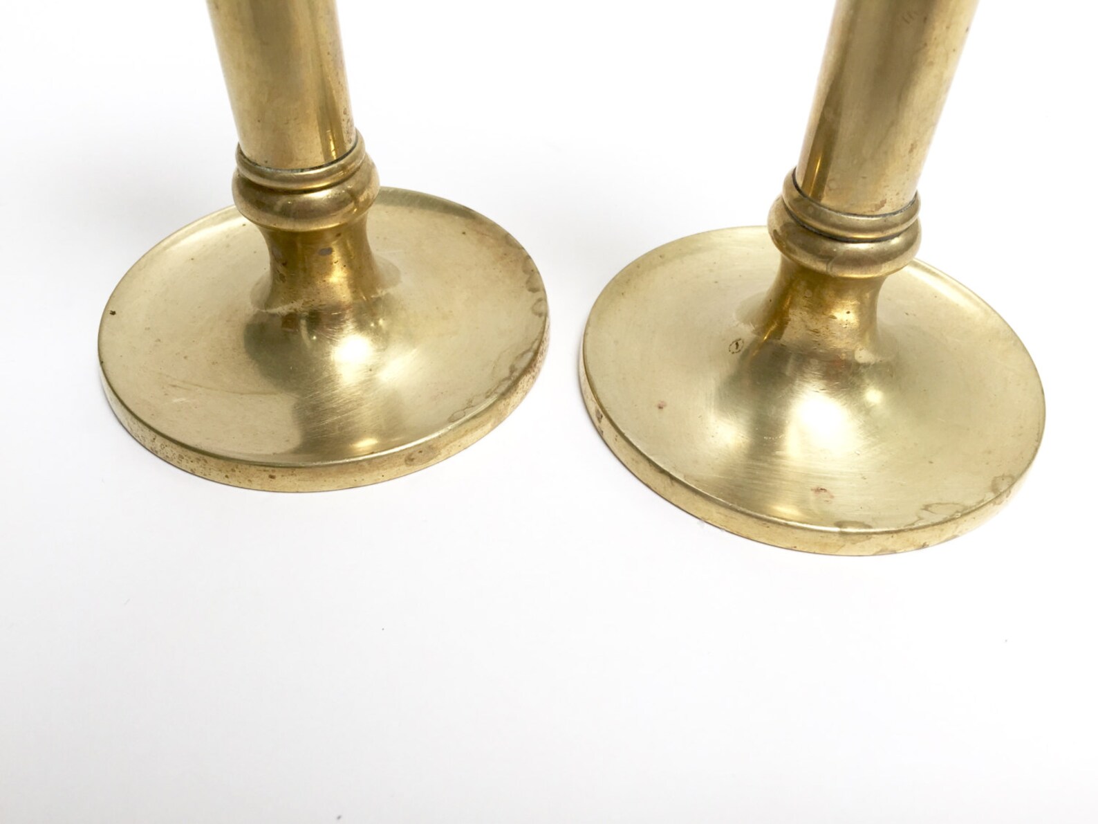 Solid Brass Candleholders, a Pair Vintage Brass Candlestick Holders ...