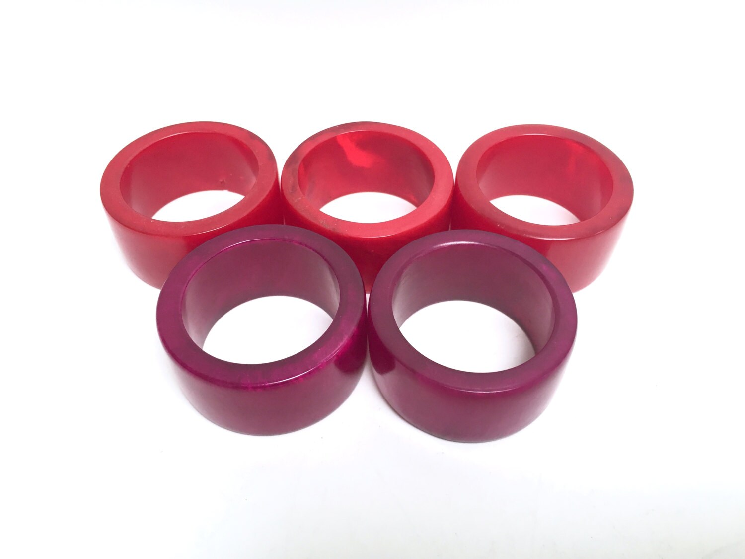 Red and Purple Acrylic Napkin Rings, Set of 5 | Marbled Napkin Rings ...