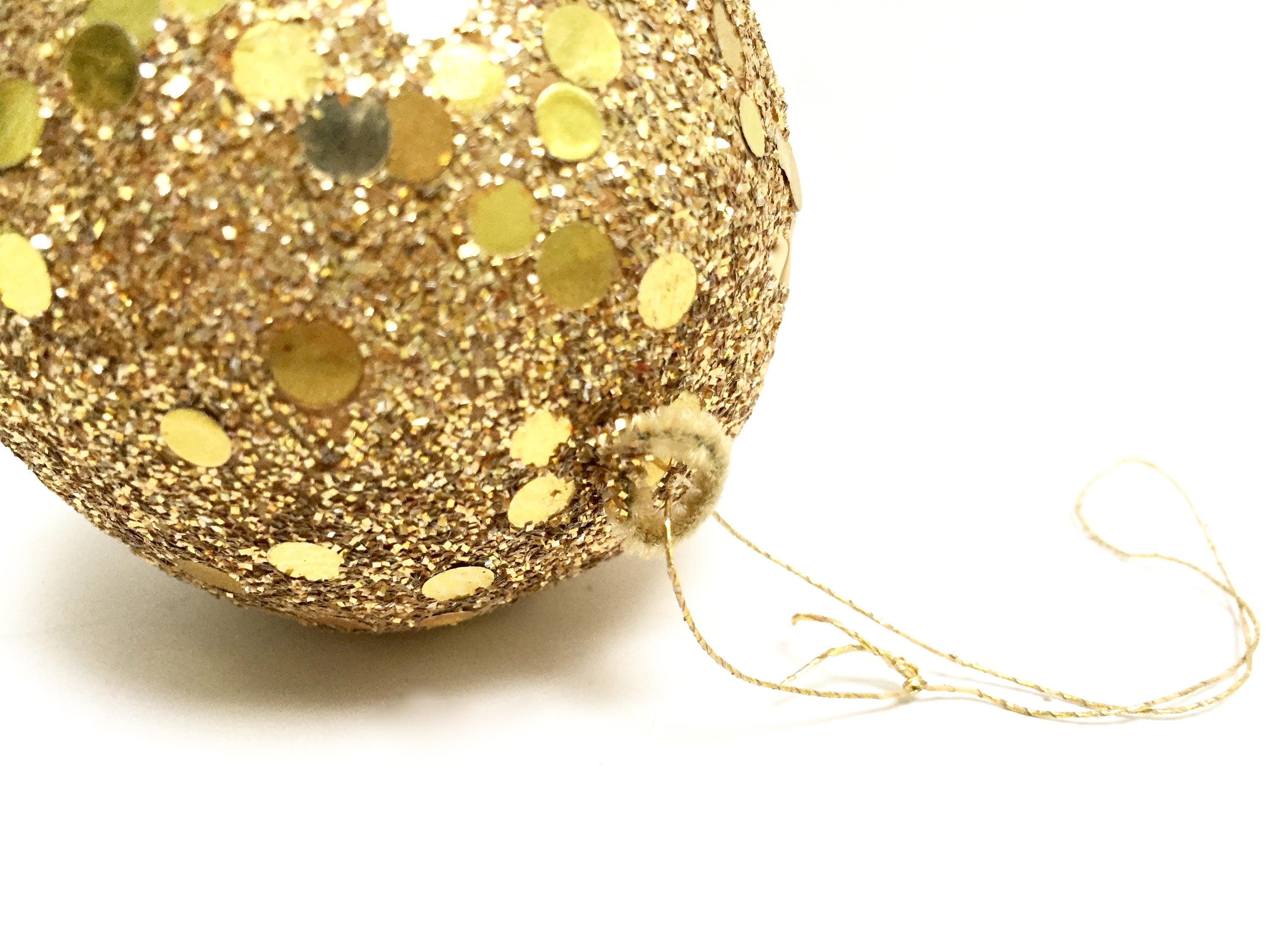 Gold Glitter Ball Ornaments, Set of 8 | Spangle Decoratel | Spot-lite ...
