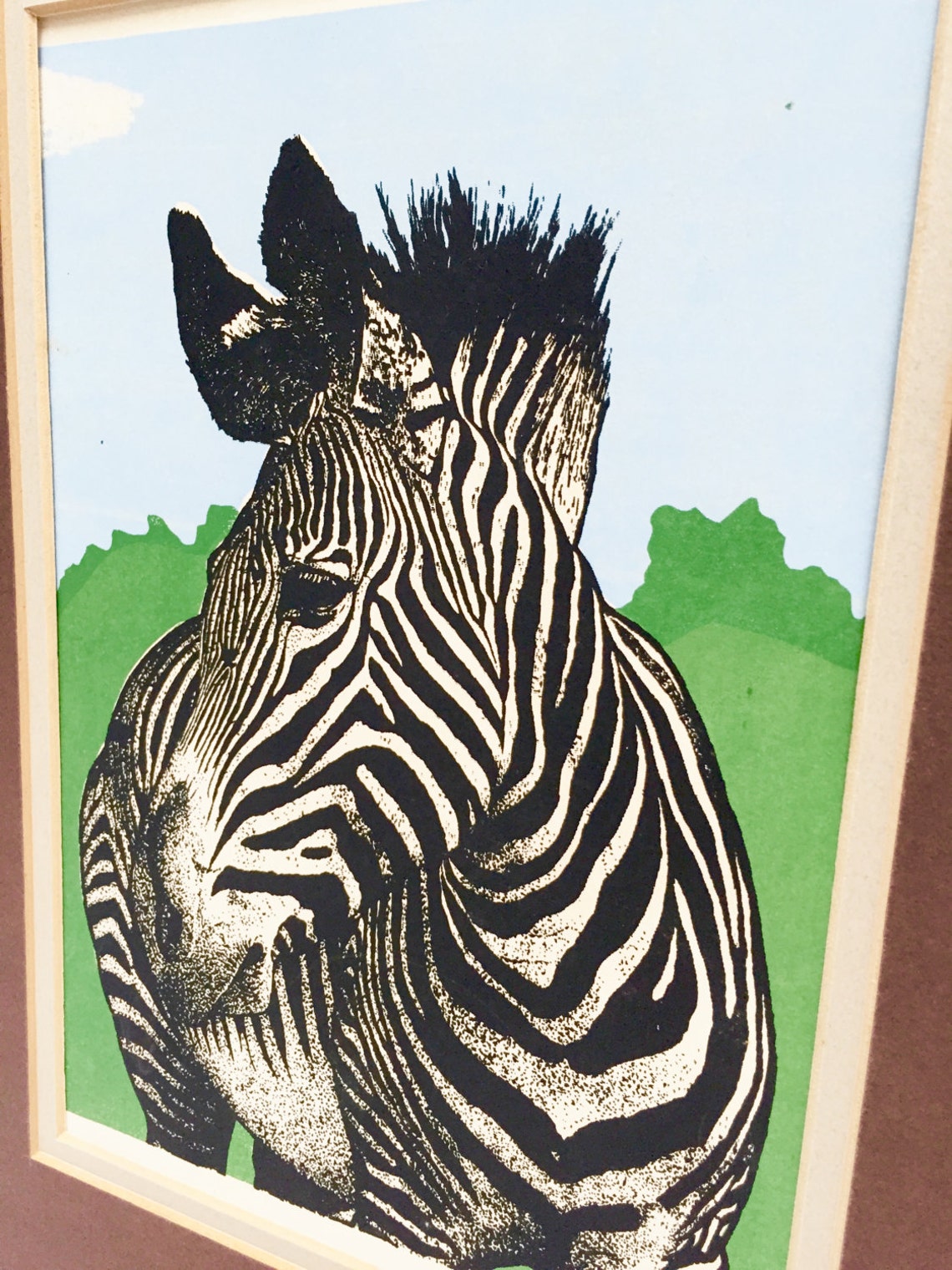 Zebra Art | Screen Print | Children's Decor | Colorful Art | Animal Art ...