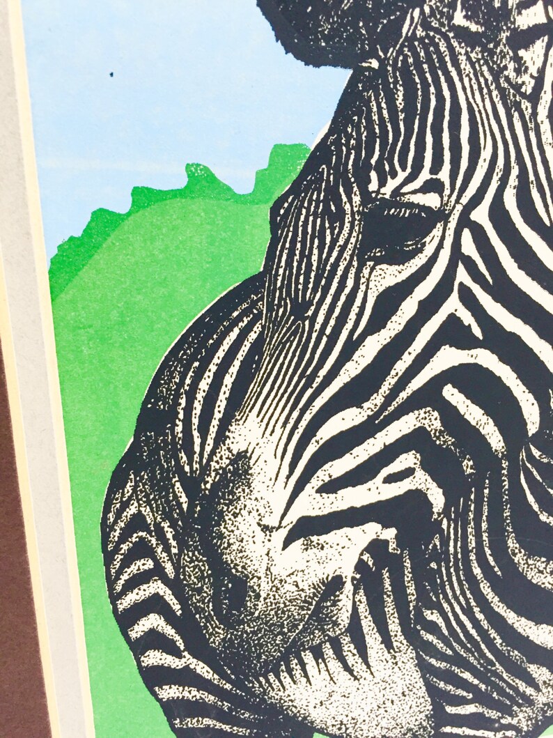 Zebra Art | Screen Print | Children's Decor | Colorful Art | Animal Art ...