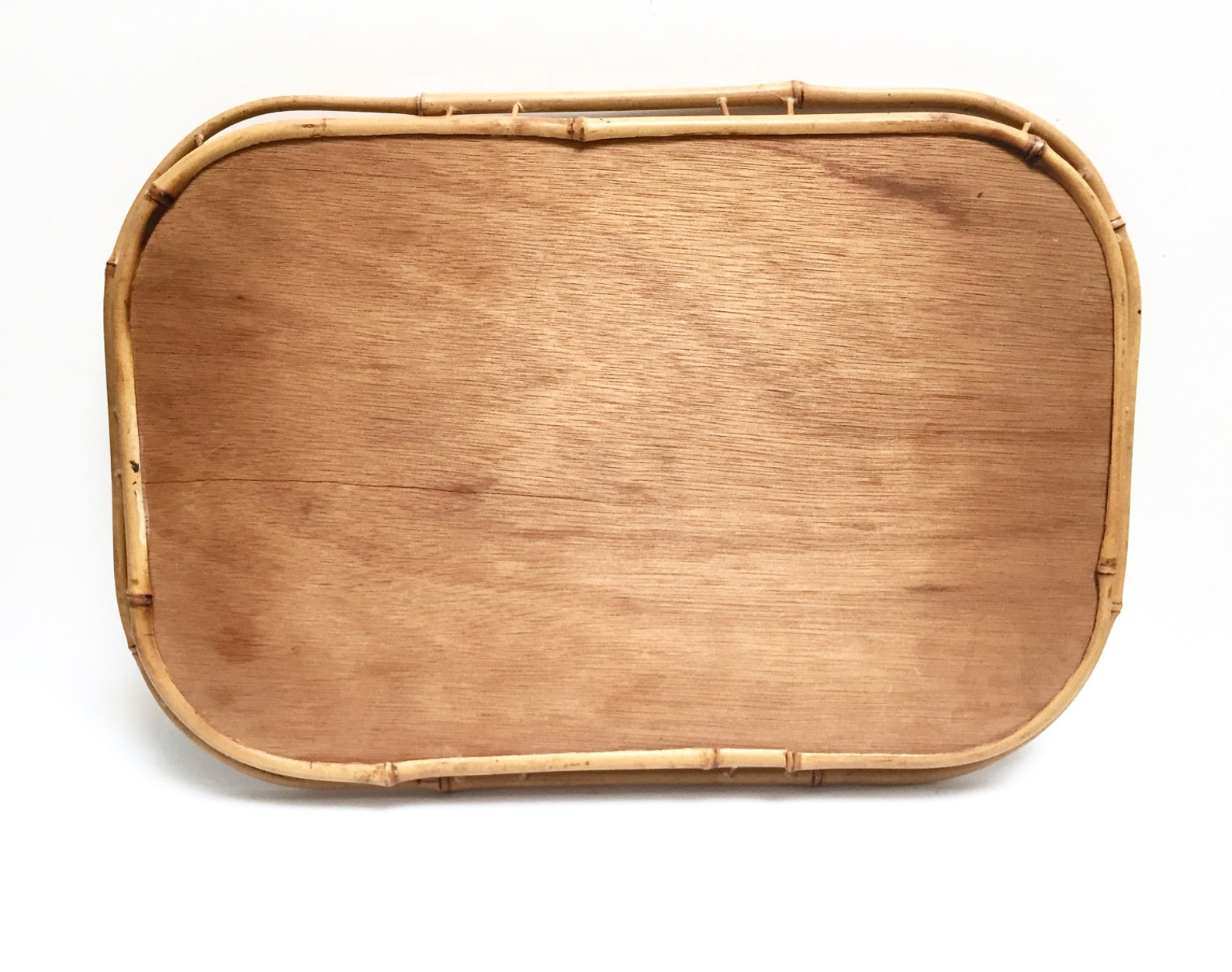 Vintage Woven Bamboo Trays | Set of 4 | Wicker Rattan Trays | Vanity ...